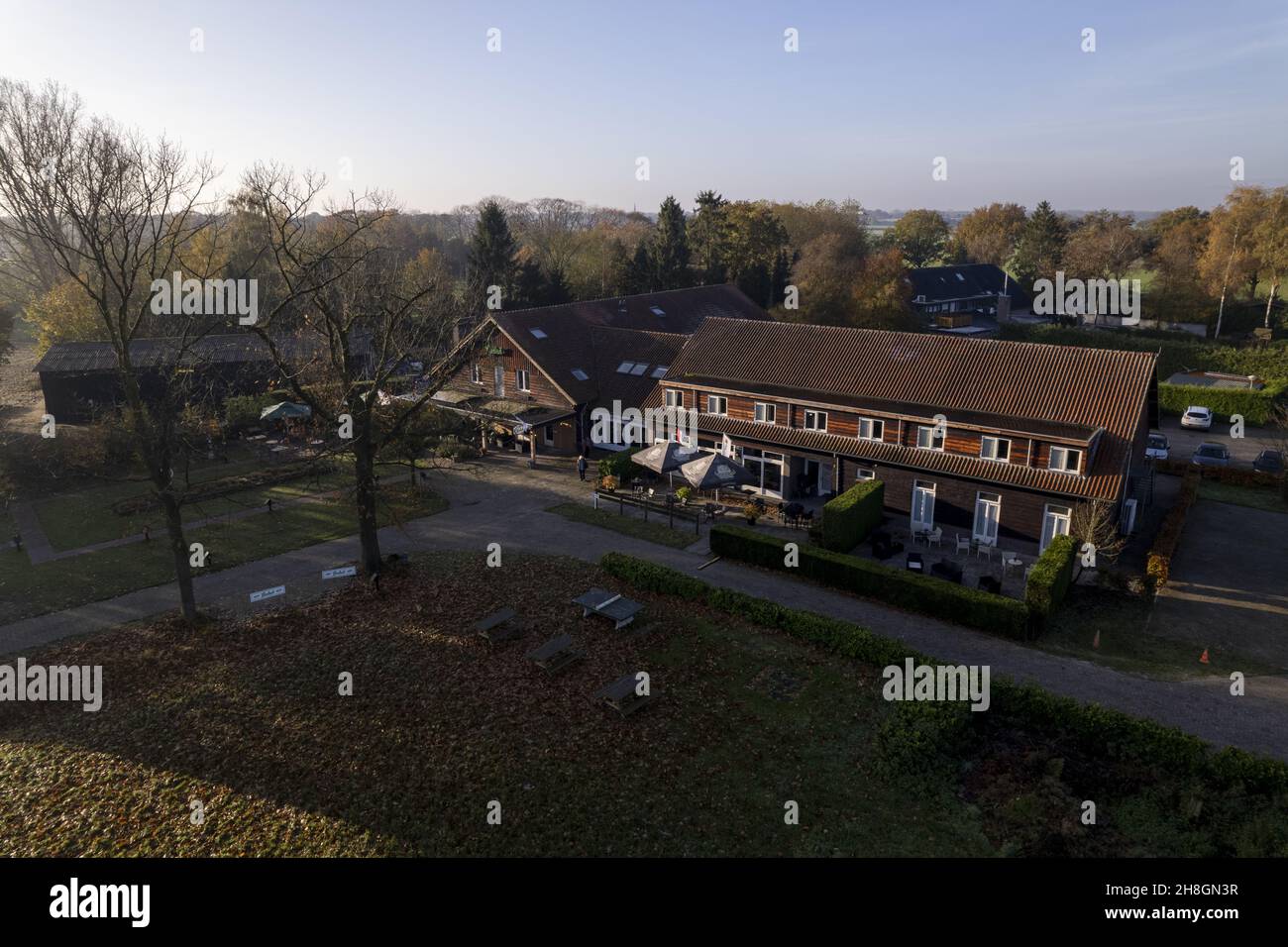 VUGHT, NETHERLANDS - Nov 09, 2021: Aerial view of Dutch autumn ...