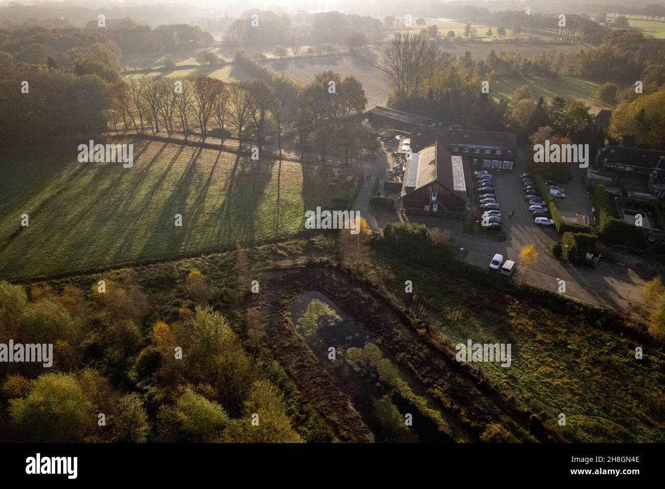 Dutch landscape seen from above with dramatic countryside scenery Stock ...