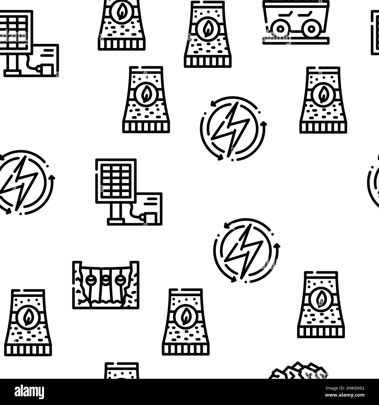 Energy Manufacturing Vector Seamless Pattern Stock Vector Image & Art ...