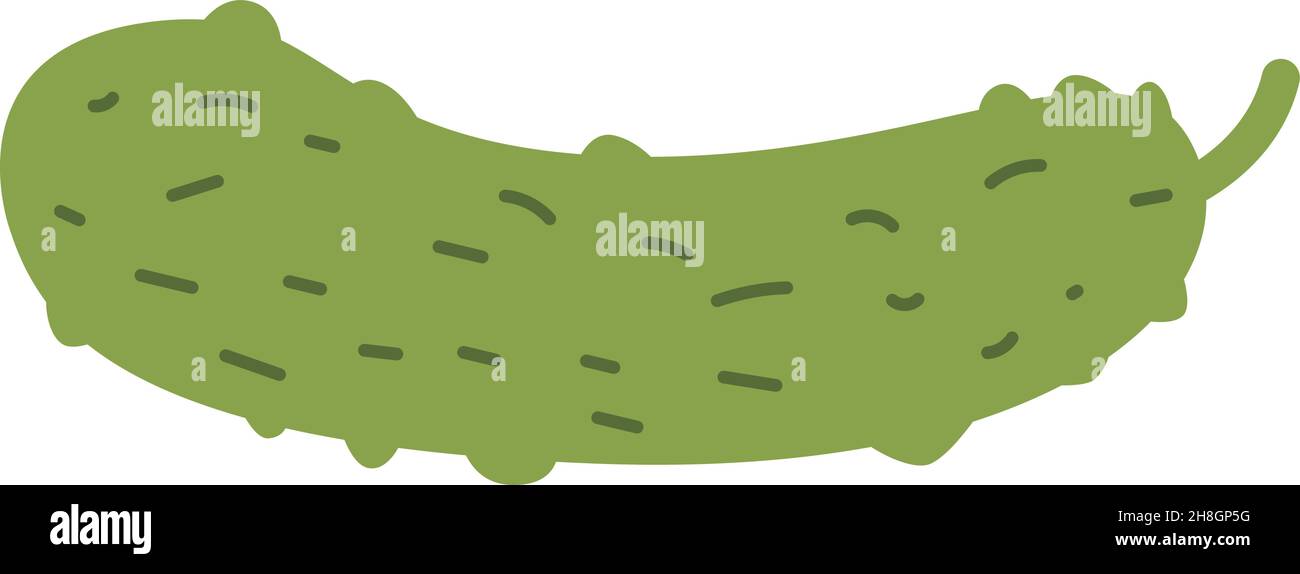Cucumber icon. Fresh green pickling vegetable with stem Stock Vector ...