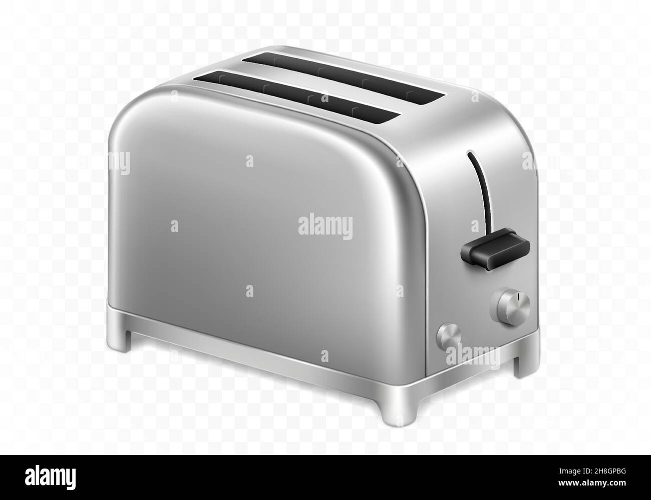 Bright metallic glossy toaster. Vector 3d realistic illustration ...