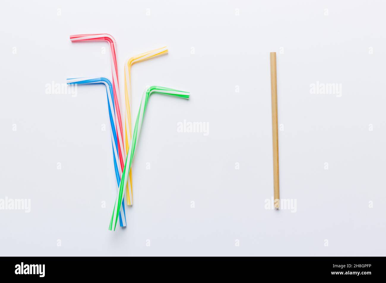 Drinking straws for party on Colored background. Top view of colorful ...
