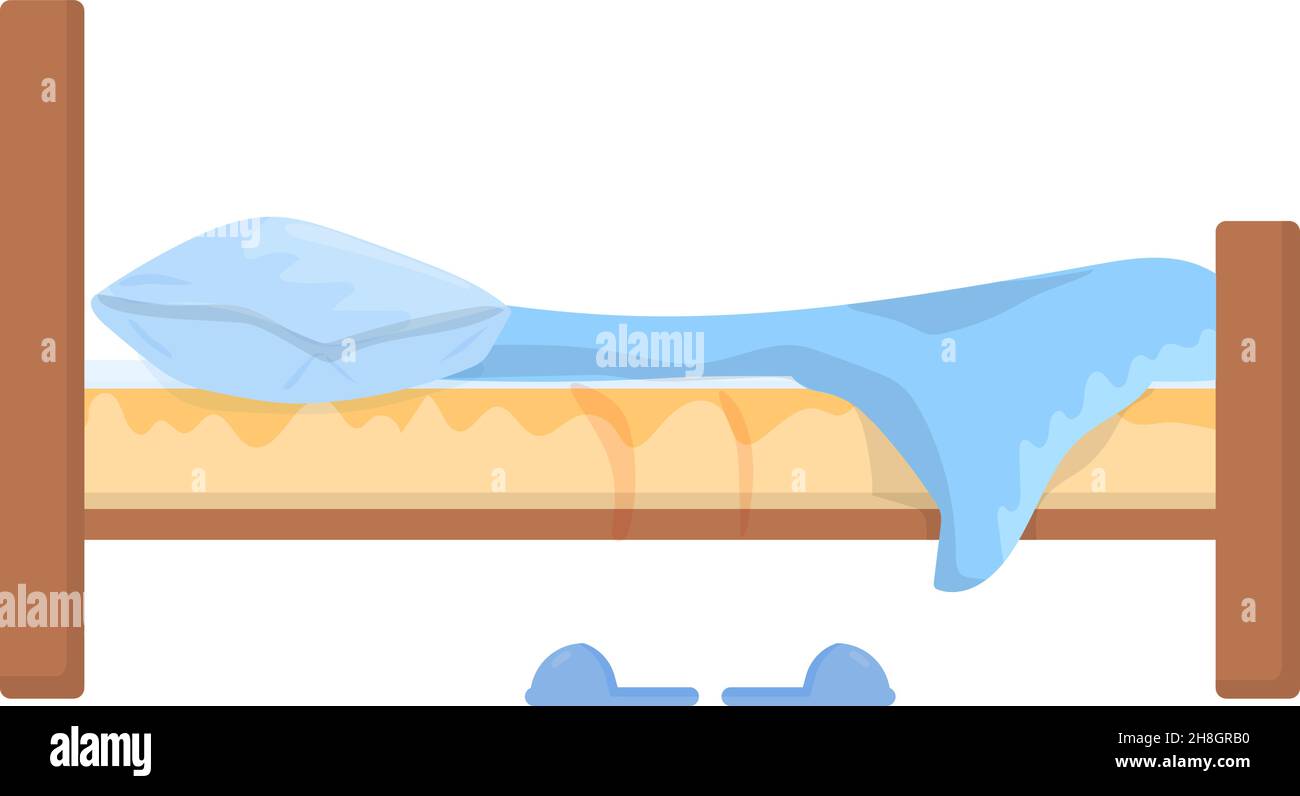 Empty bed. Side view. Cartoon sleep symbol Stock Vector Image & Art - Alamy