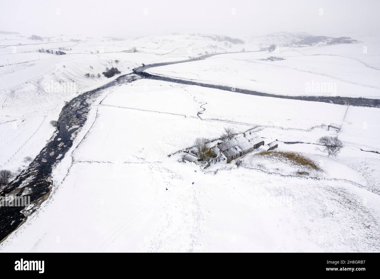 The confluence of the river Tees and Harwood beck in the aftermath of ...