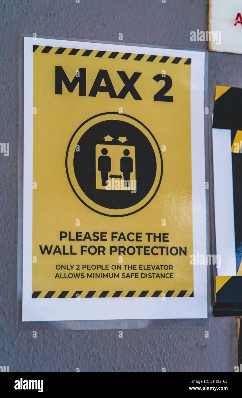 Kuala Lumpur, Malaysia - Nov 19, 2021 Public Area Social Distancing ...