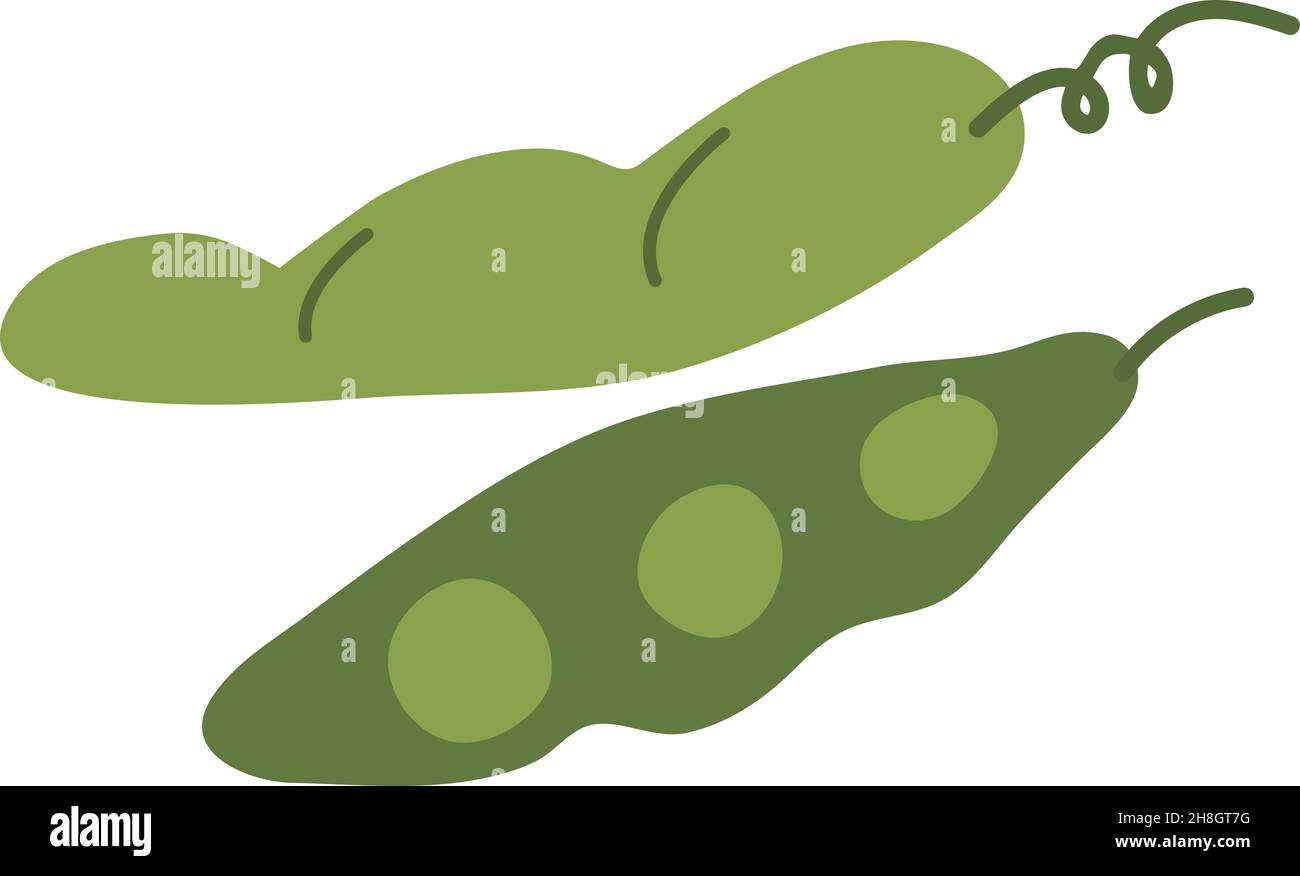 Raw peas pods Stock Vector Images - Alamy