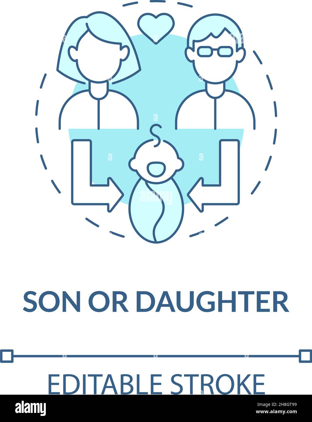 Son or daughter social role blue concept icon Stock Vector Image & Art ...