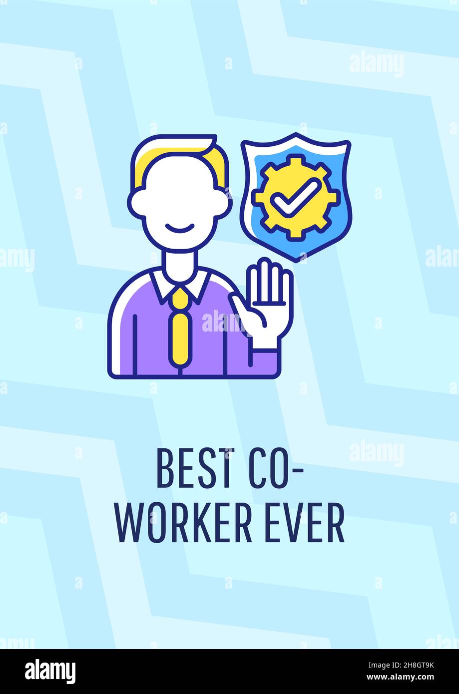 Best co-worker ever greeting card with color icon element Stock Vector ...