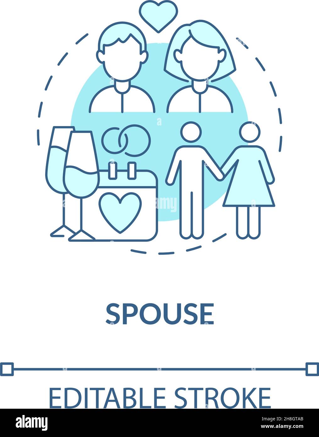 Spouse model role blue concept icon Stock Vector Image & Art - Alamy
