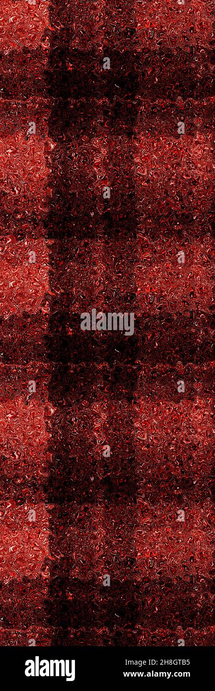Retro red black buffalo plaid check seamless border pattern ...