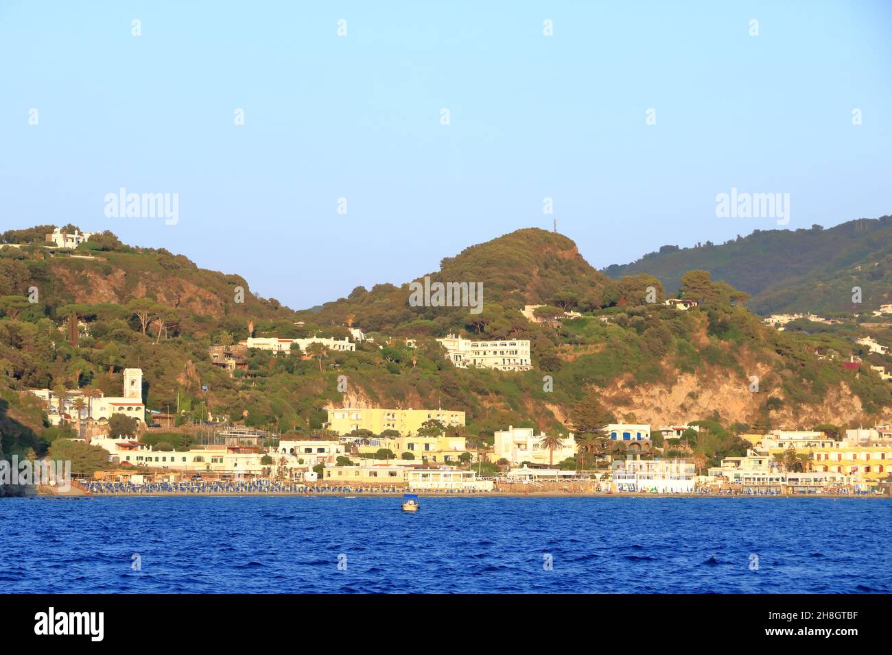 Coastal landscape of Forio on Ischia, town in the Metropolitan City of ...