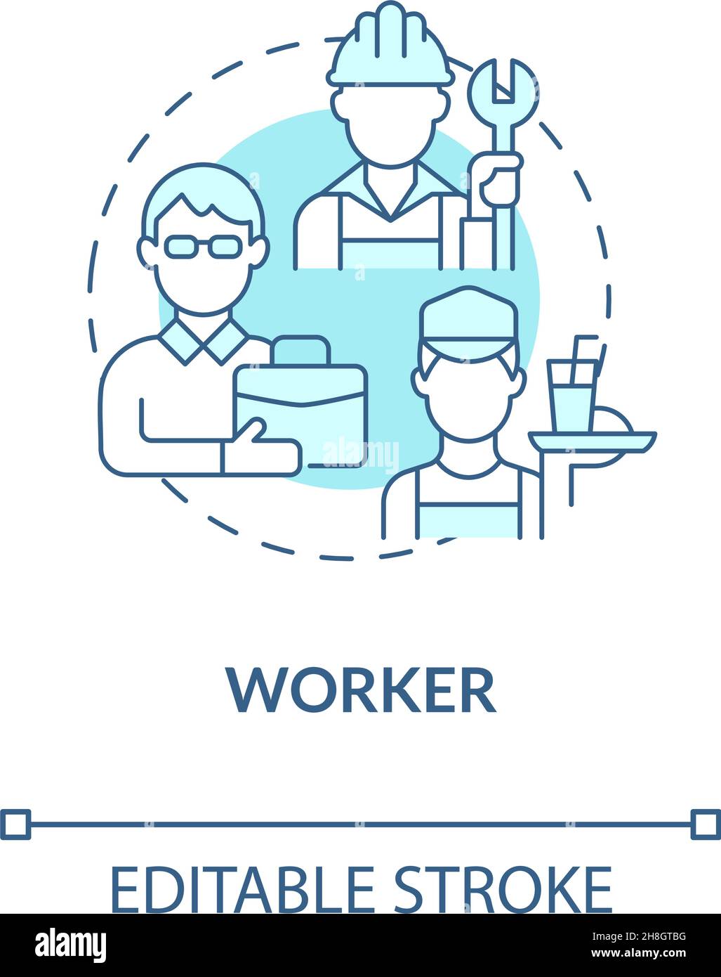 Worker social role blue concept icon Stock Vector Image & Art - Alamy