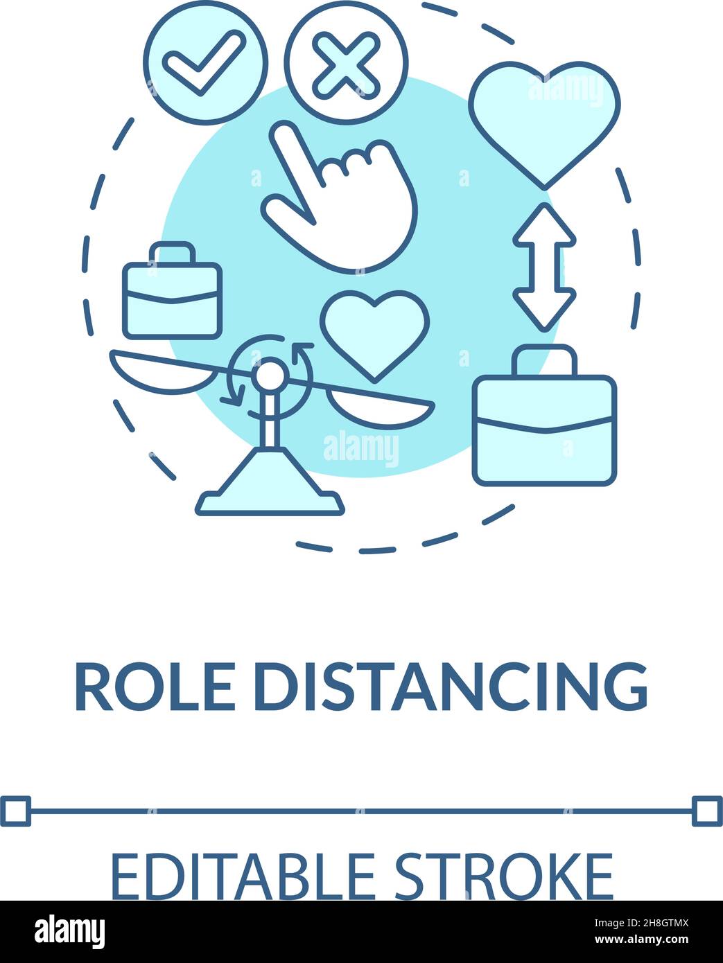 Role distancing blue concept icon Stock Vector Image & Art - Alamy