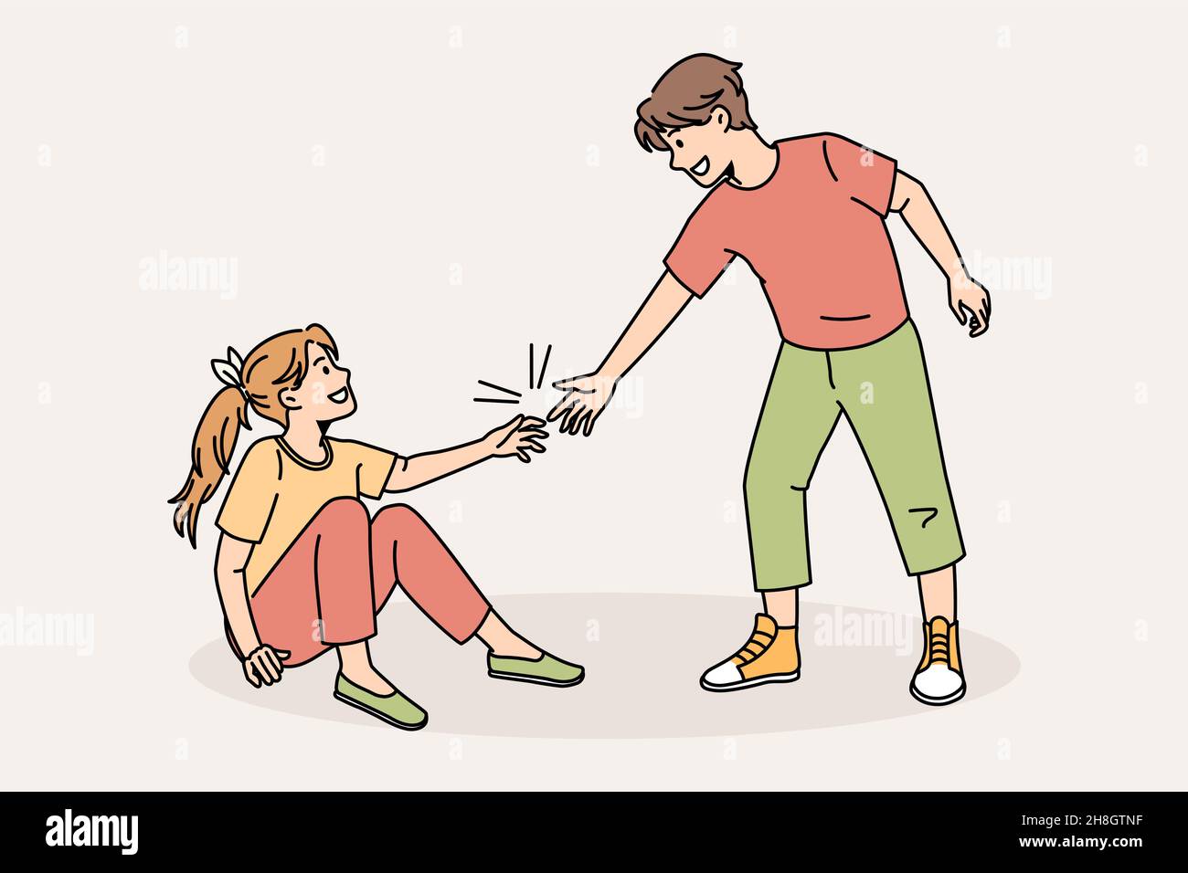 Kindness help friendship Stock Vector Images - Alamy