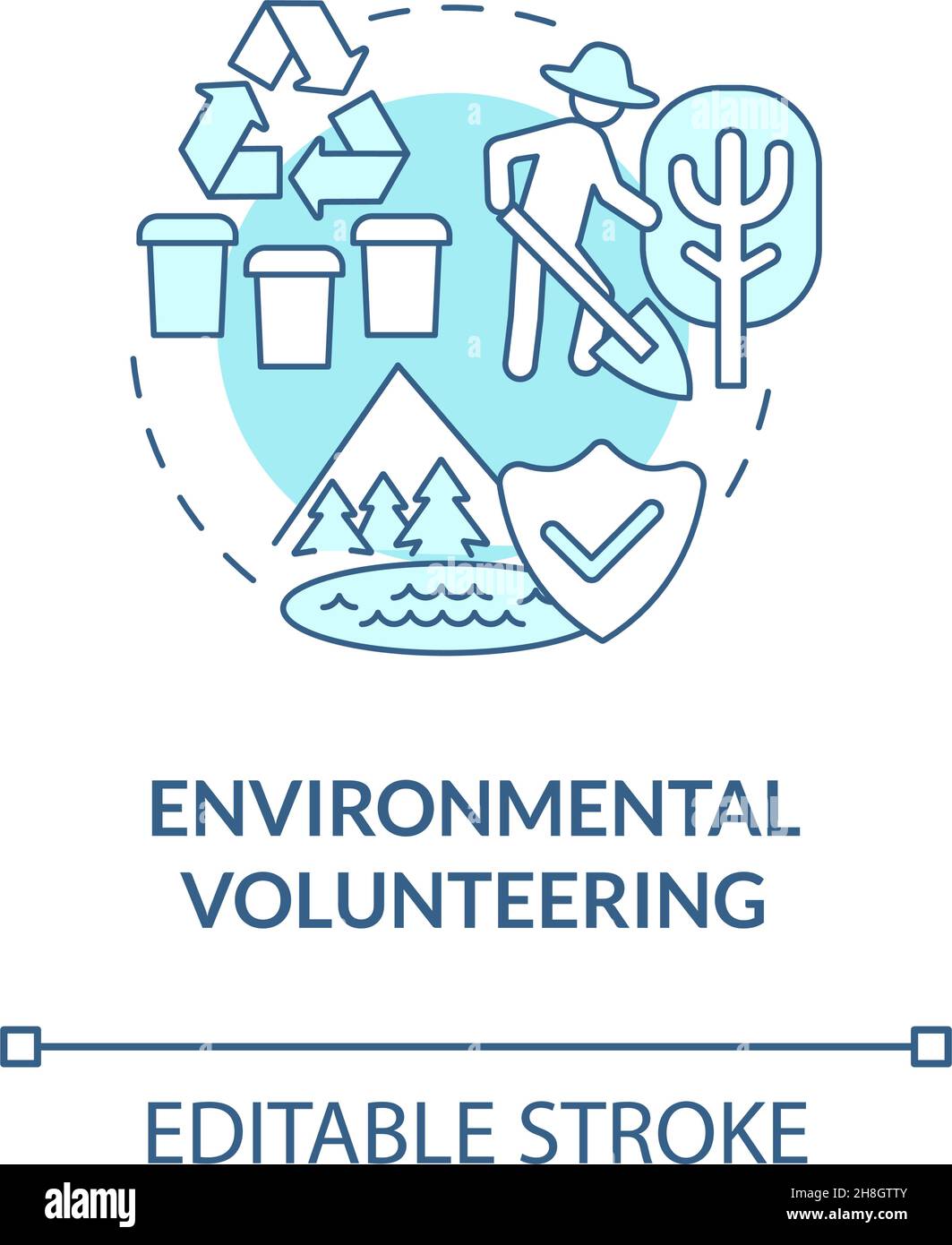 Environmental volunteering blue concept icon Stock Vector Image & Art ...