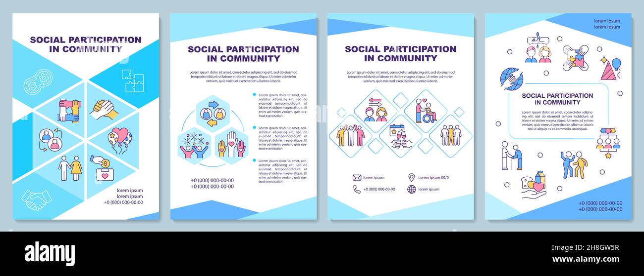 Social participation in community brochure template Stock Vector Image ...