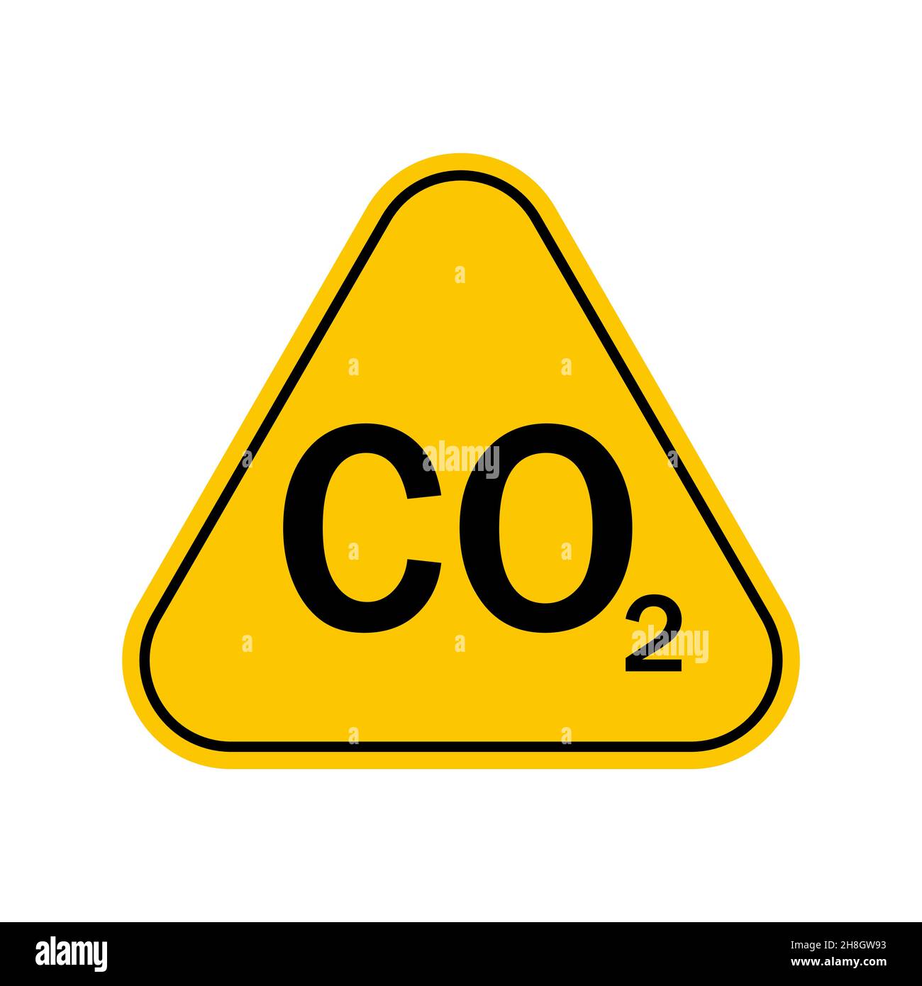 CO2 warning sign , carbon dioxide warning symbol , Yellow Triangle ...