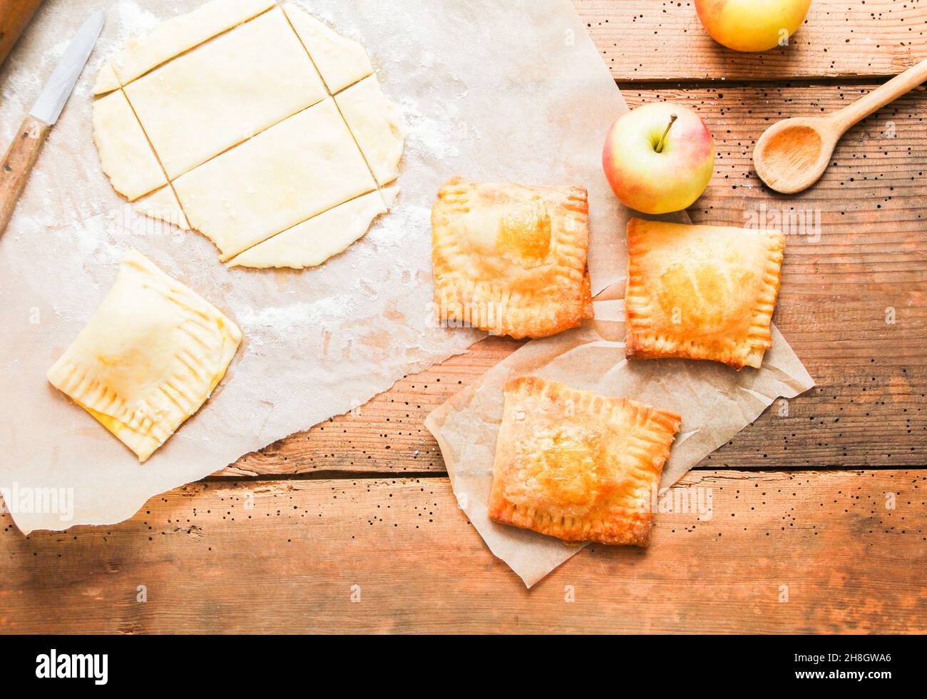 Fresh apple pocket overhead Stock Photo - Alamy
