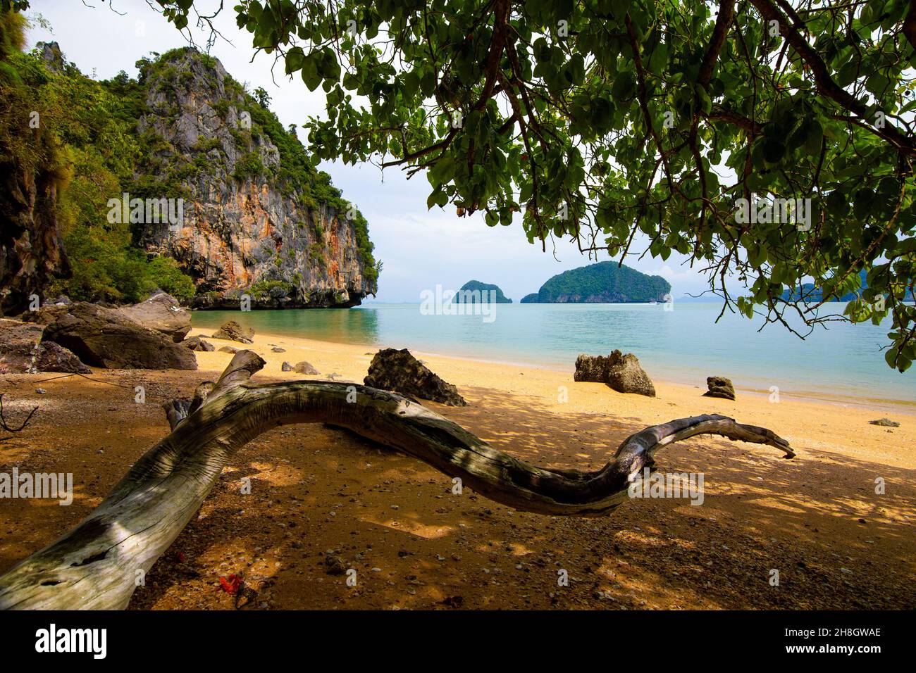 Islands and limestone cliffs of Andaman Sea, Phang Nga Bay, Thailand ...