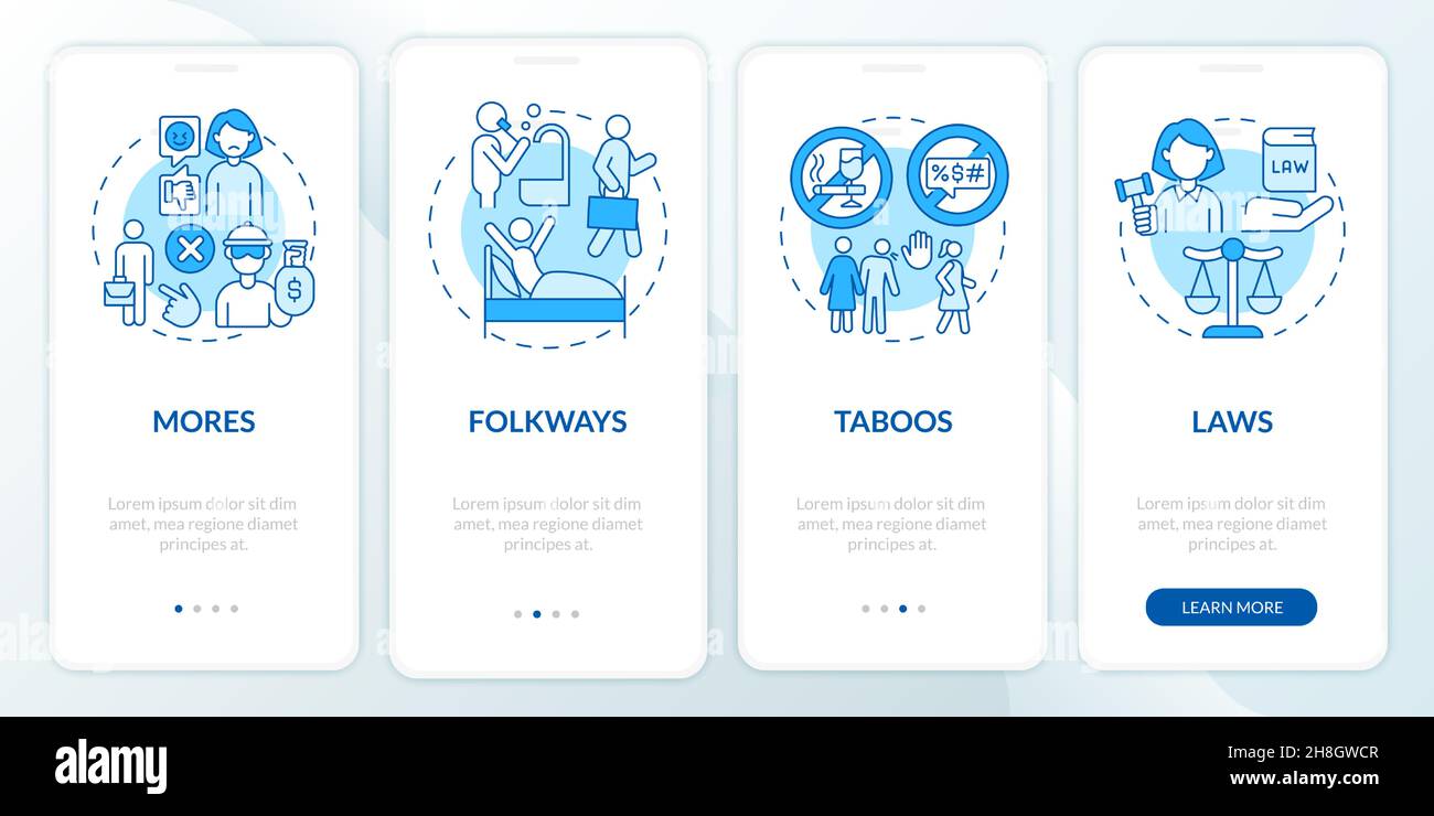 Moral Norms Example Onboarding Mobile App Page Screen Stock Vector Image And Art Alamy