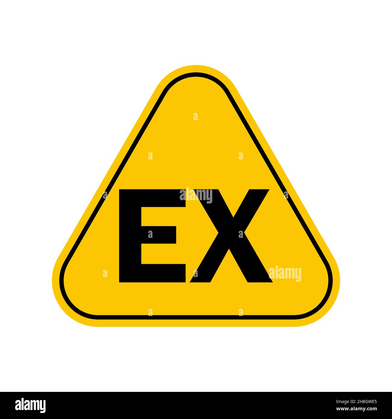 Explosive atmosphere danger warning sign, Yellow Triangle Caution ...