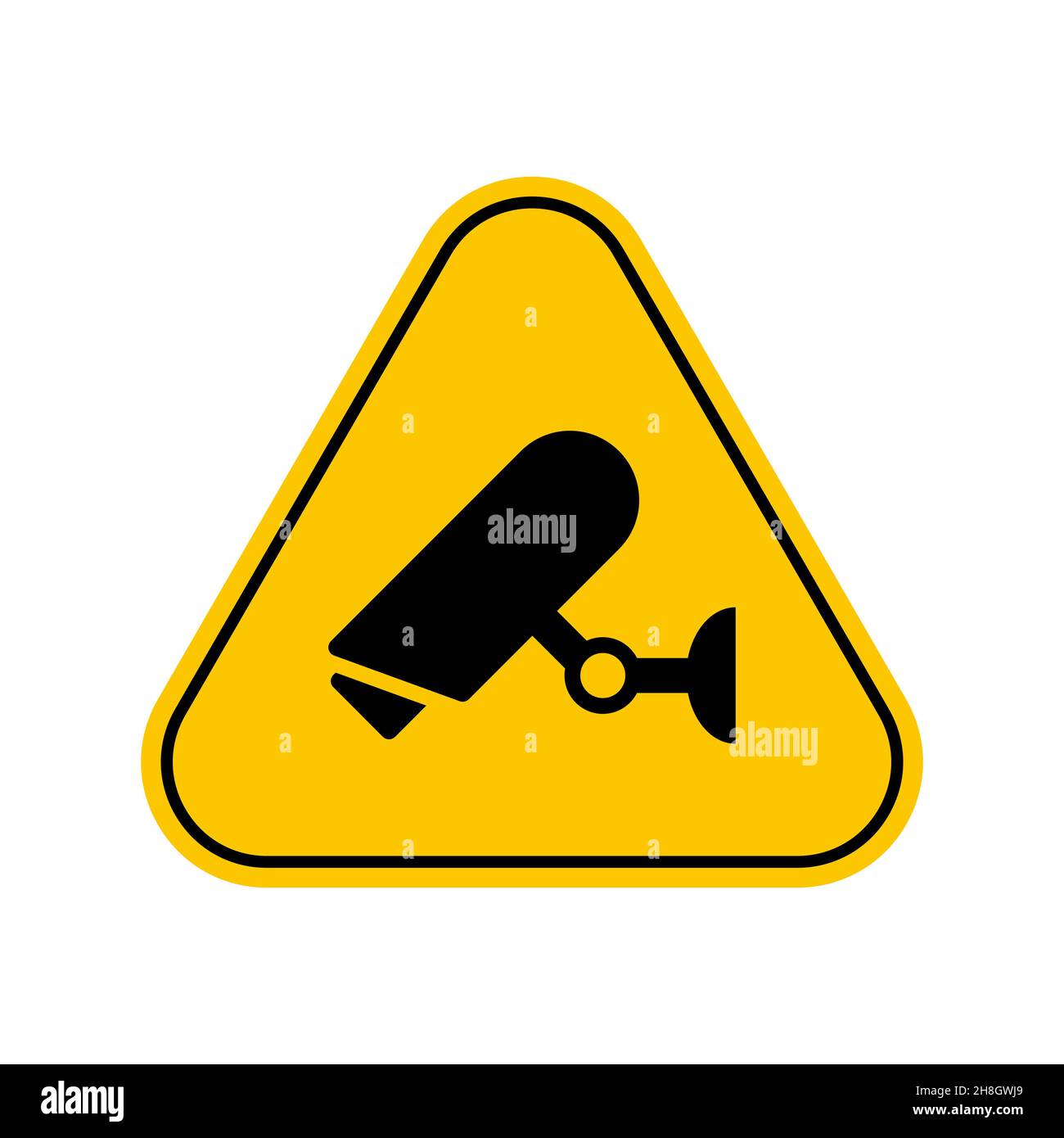 Video surveillance sign, CCTV Warning Sign, Isolated On White ...