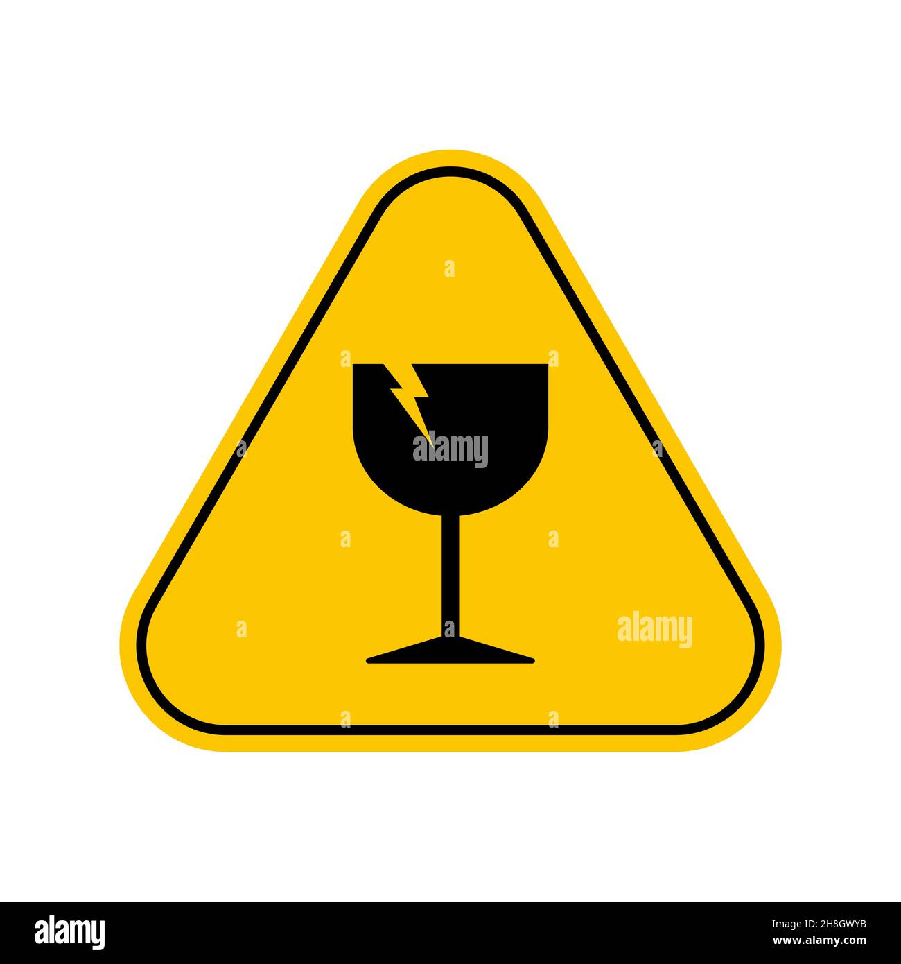 Caution Broken Glass Sign On Cut Out Stock Images And Pictures Alamy