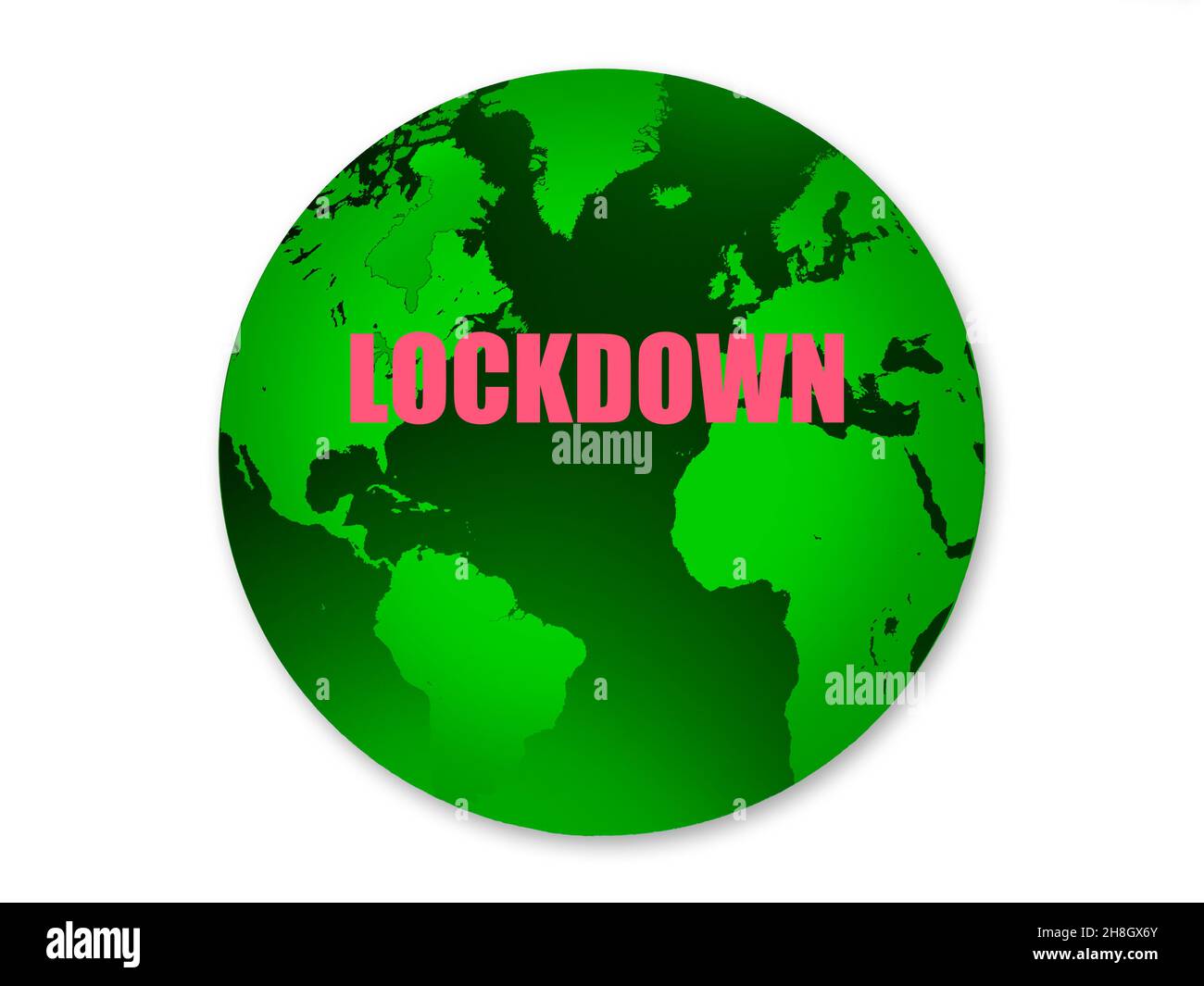 Lockdown Glossy Button In green, with text across the centre Stock ...