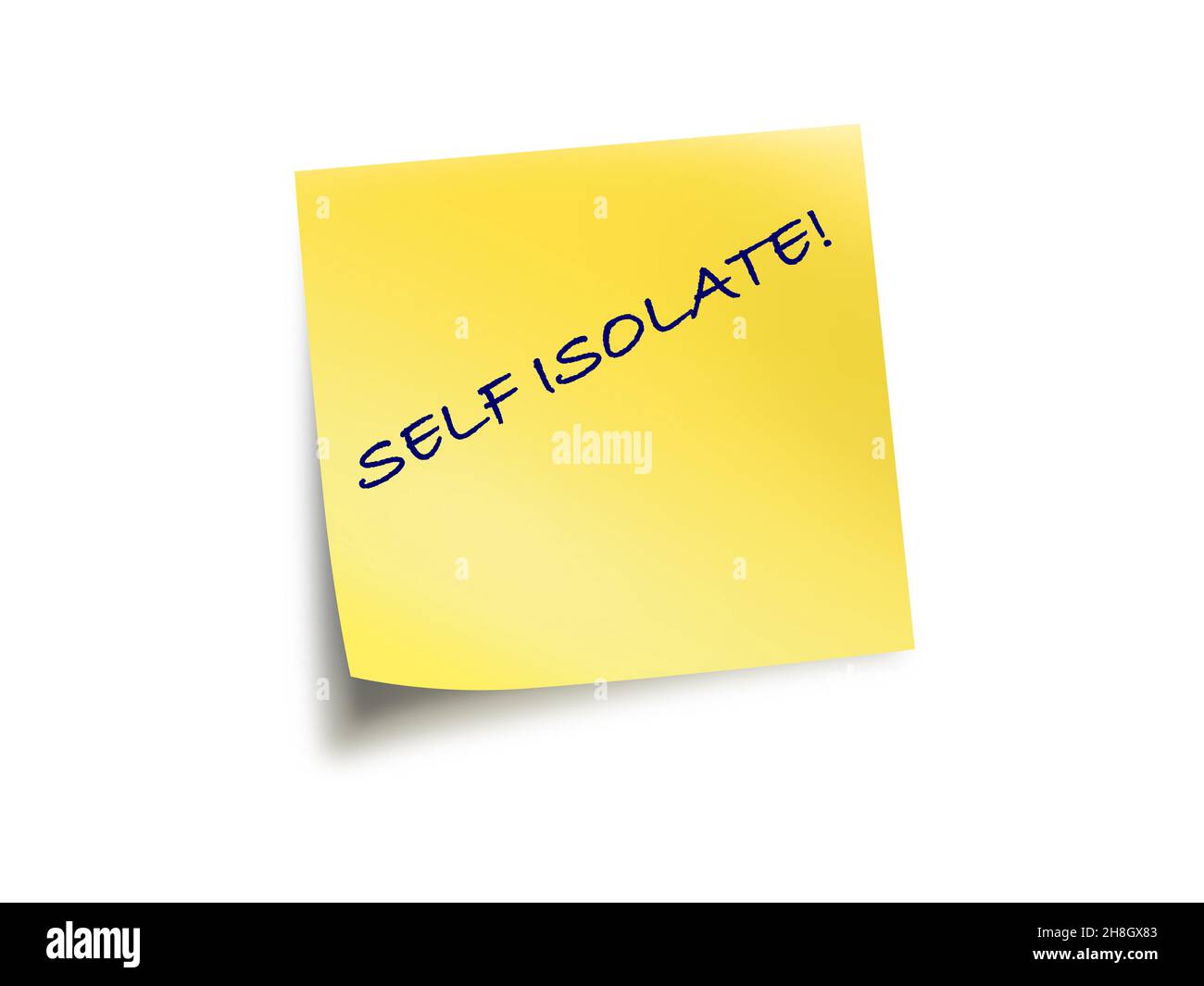 Yellow Post it Note With The The Text Self Isolate Stock Photo - Alamy