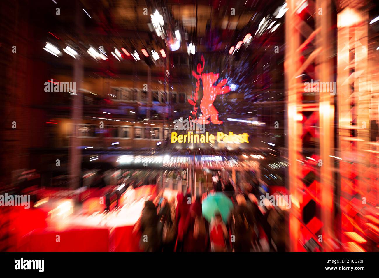 BERLIN, GERMANY-February 10: Berlinale logo on the Berlinale Palace ...