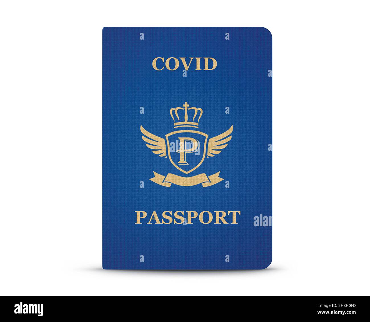 Blue Graphic for Covid Passport, Gold writting Stock Photo - Alamy