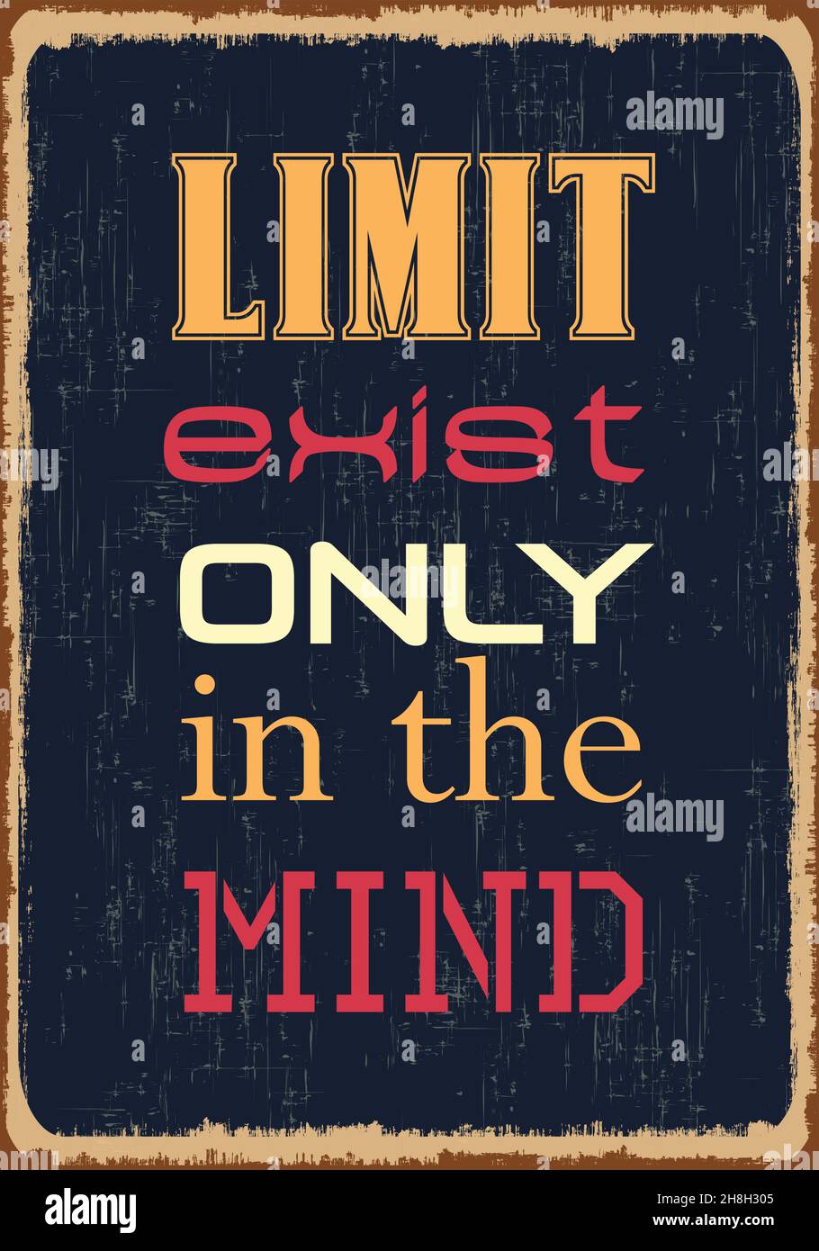 Limit exist only in the mind. Motivational quote. Vector typography ...