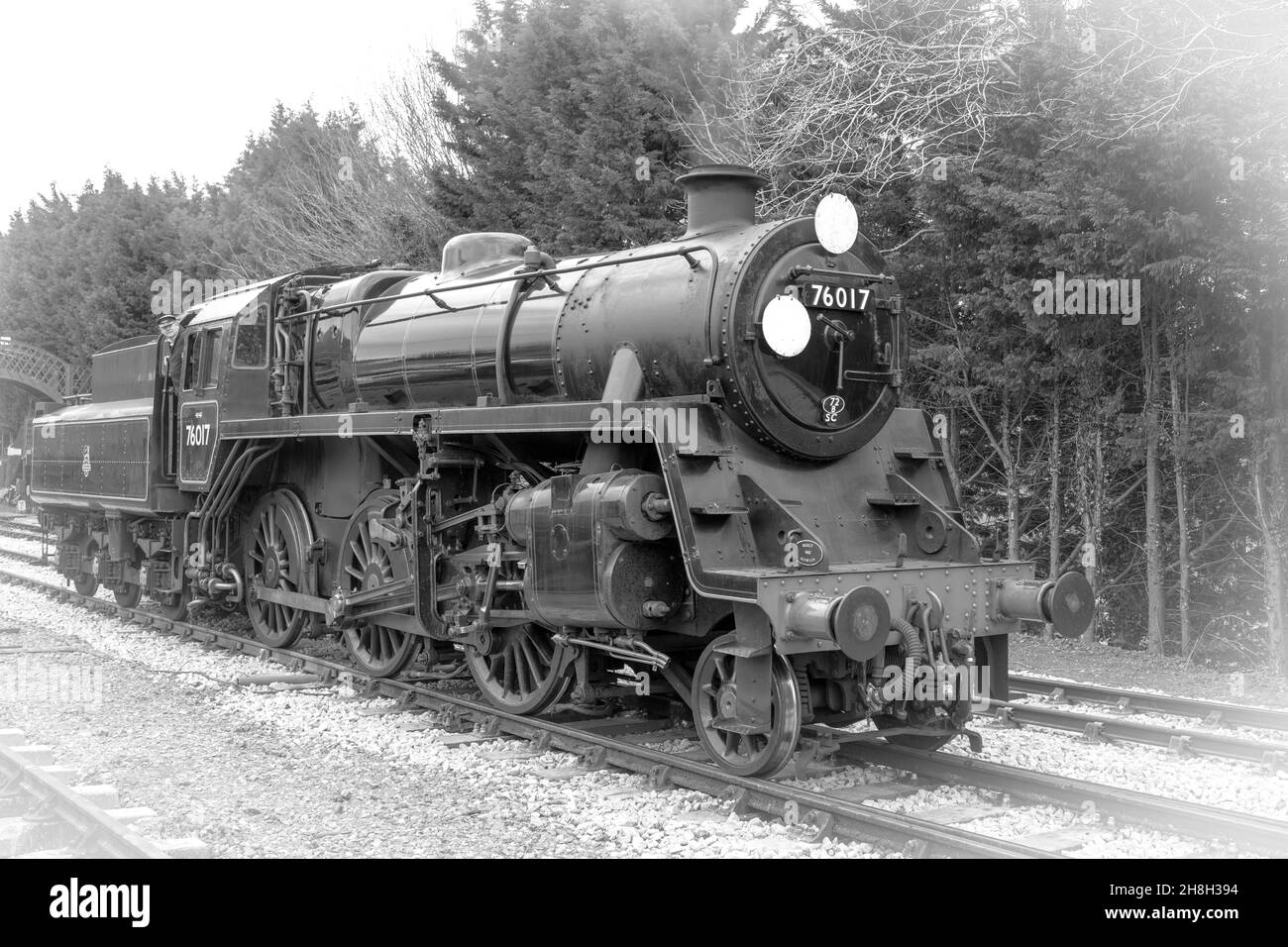 BR Standard Class 4 No. 76017 after arriving at Alresford Station Stock ...