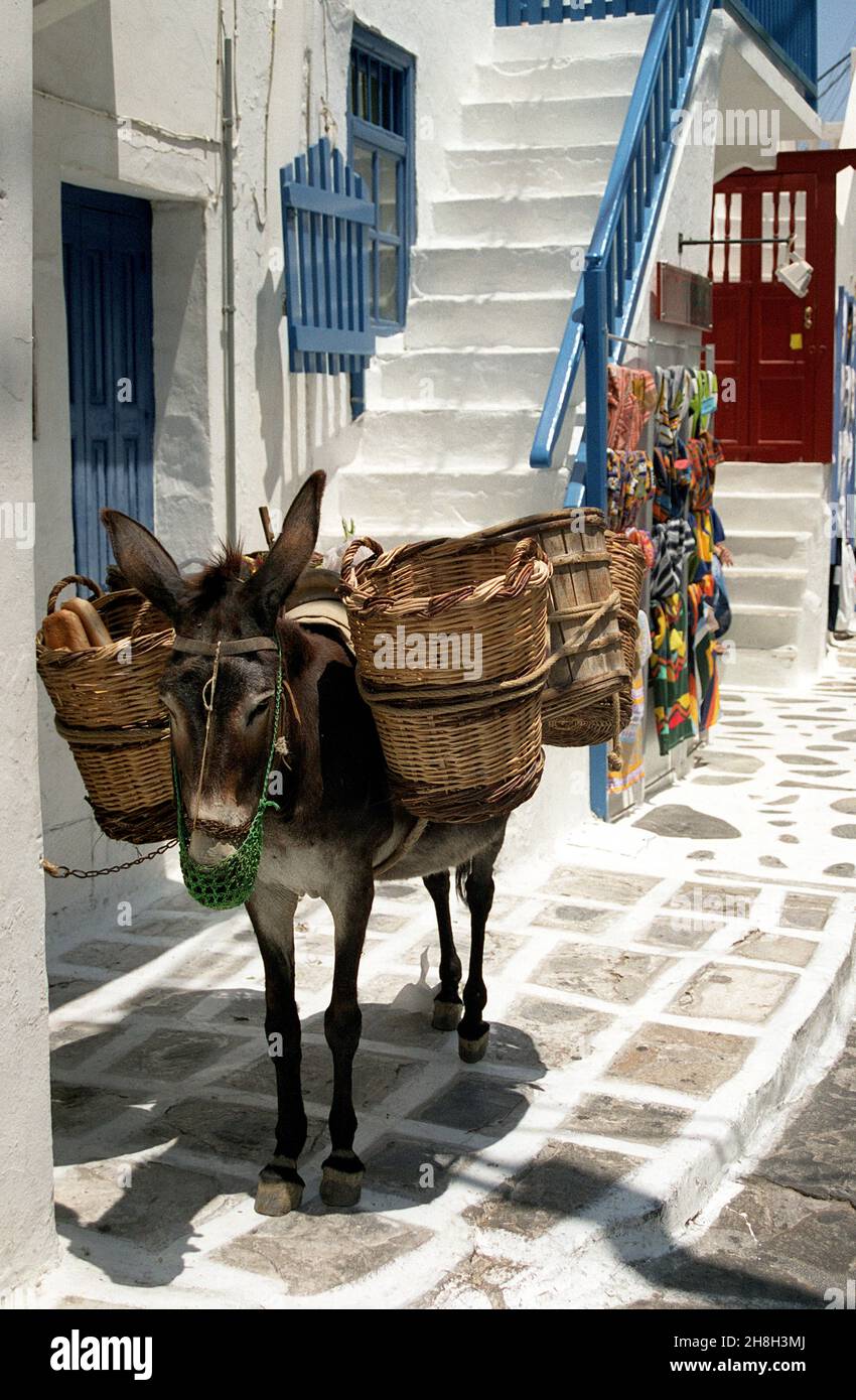 Views around Mykonos an island in the Cyclades group in the Aegean Sea ...