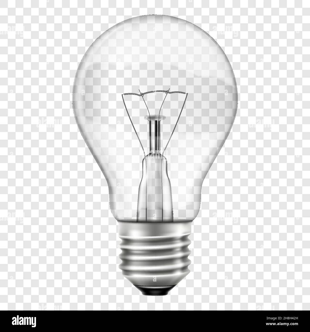 Light bulb, realistic 3D vector illustration, isolated on a transparent ...