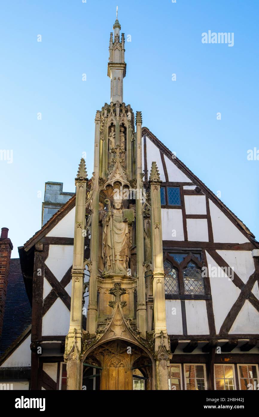 A view of the historic Butter Cross or Market Cross in the city of ...