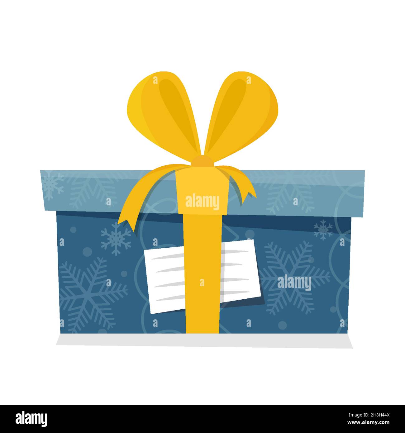 Gift box with a postcard. Vector illustration in flat cartoon style ...