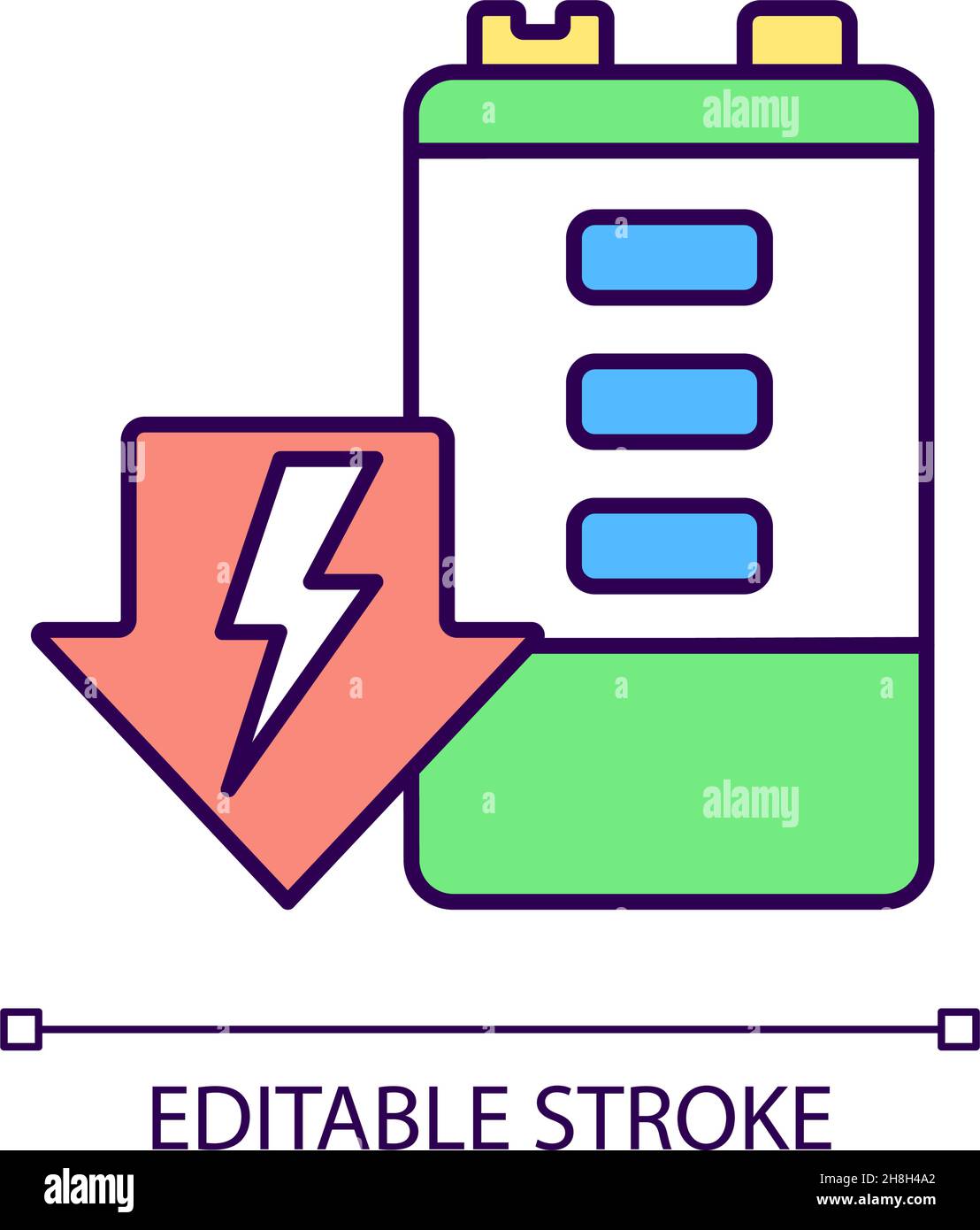 Battery discharging RGB color icon Stock Vector Image & Art - Alamy