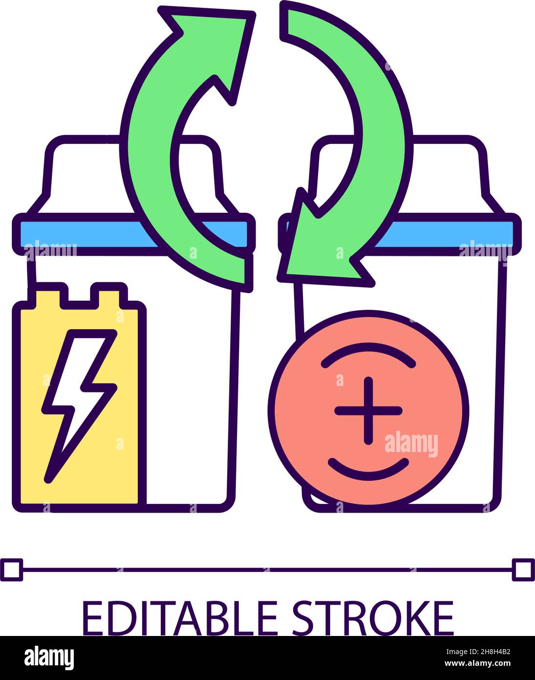 Battery recycling station RGB color icon Stock Vector Image & Art - Alamy