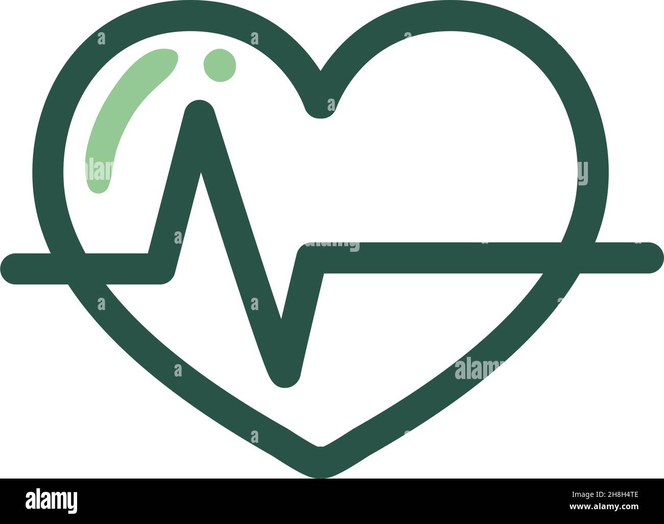 green heartbeat icon over white Stock Vector Image & Art - Alamy