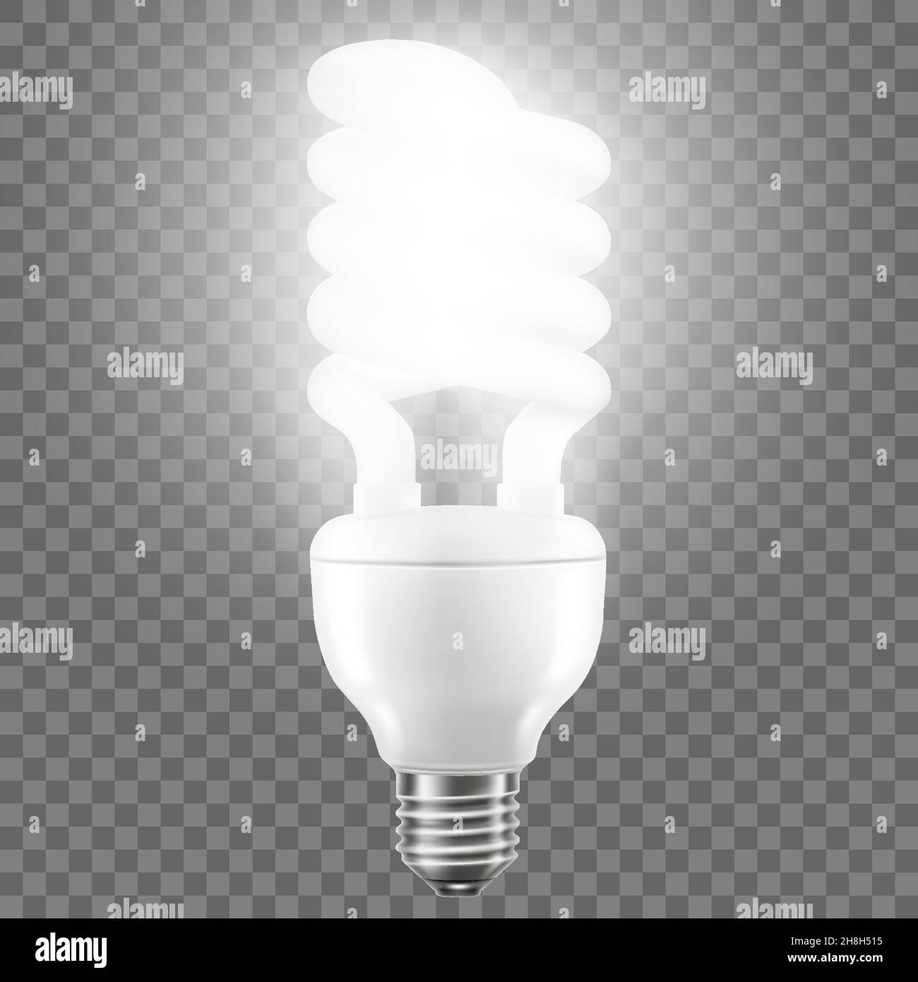 Glowing LED bulb isolated on transparent background. 3d vector ...