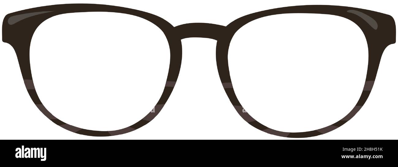 cartoon black glasses. Eyeglasses for hipster or nerd, vintage eyewear ...