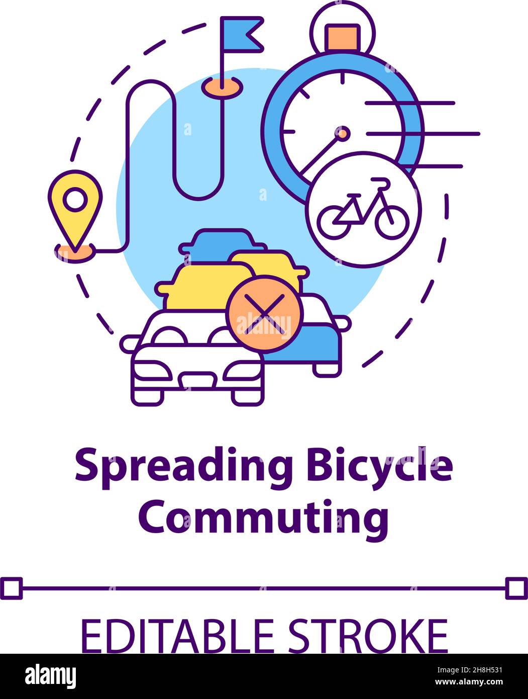 Spreading bicycle commuting concept icon Stock Vector Image & Art - Alamy