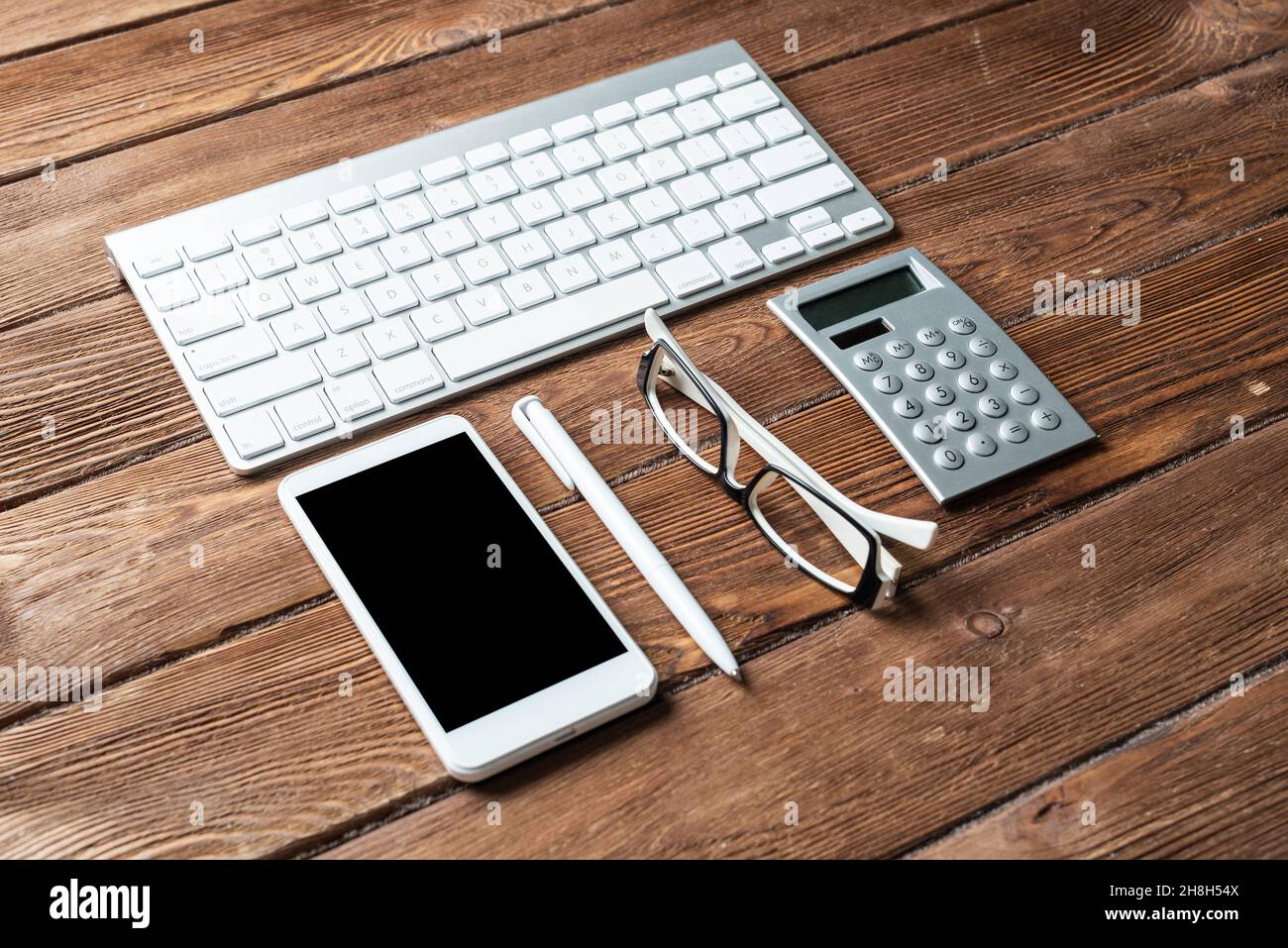 Top view of accountant office workspace Stock Photo - Alamy