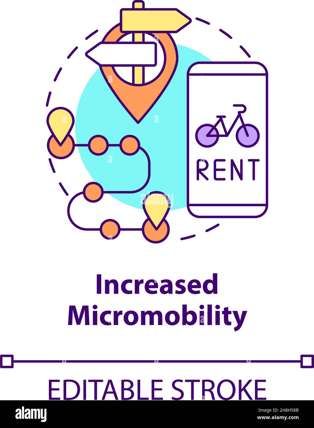 Increased micromobility concept icon Stock Vector Image & Art - Alamy