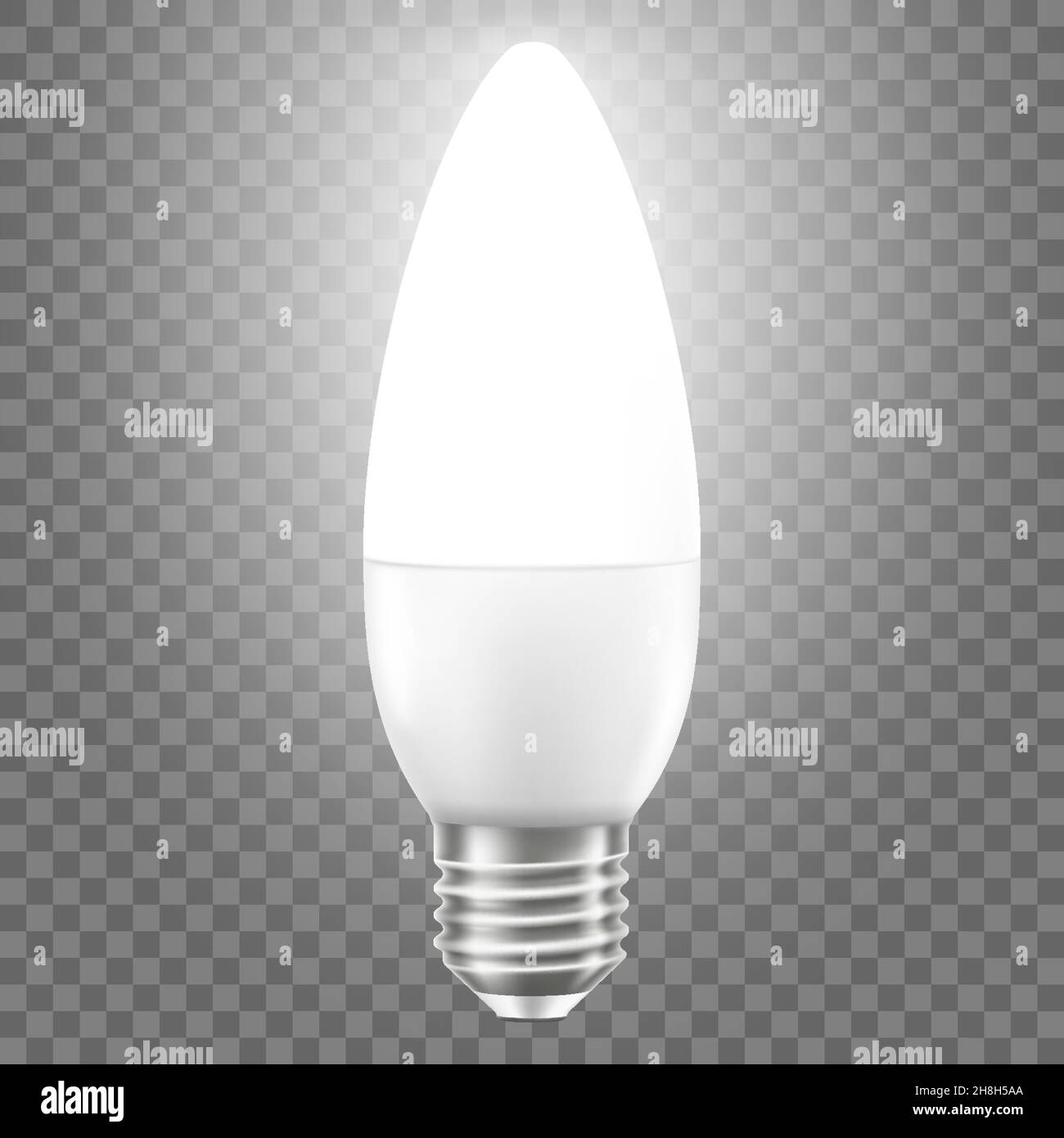 Glowing LED bulb isolated on transparent background. 3d vector ...