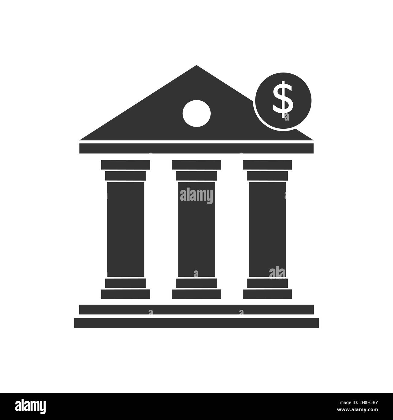 Bank Icon in flat style isolated on white background. Vector ...