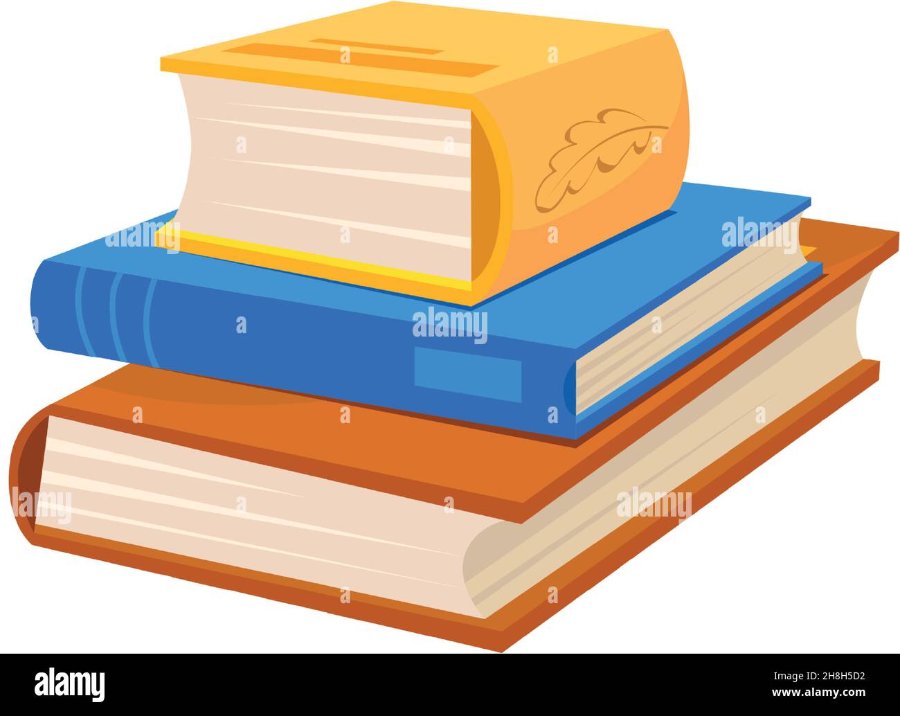 Pile university books. Group cartoon textbooks diaries of student ...