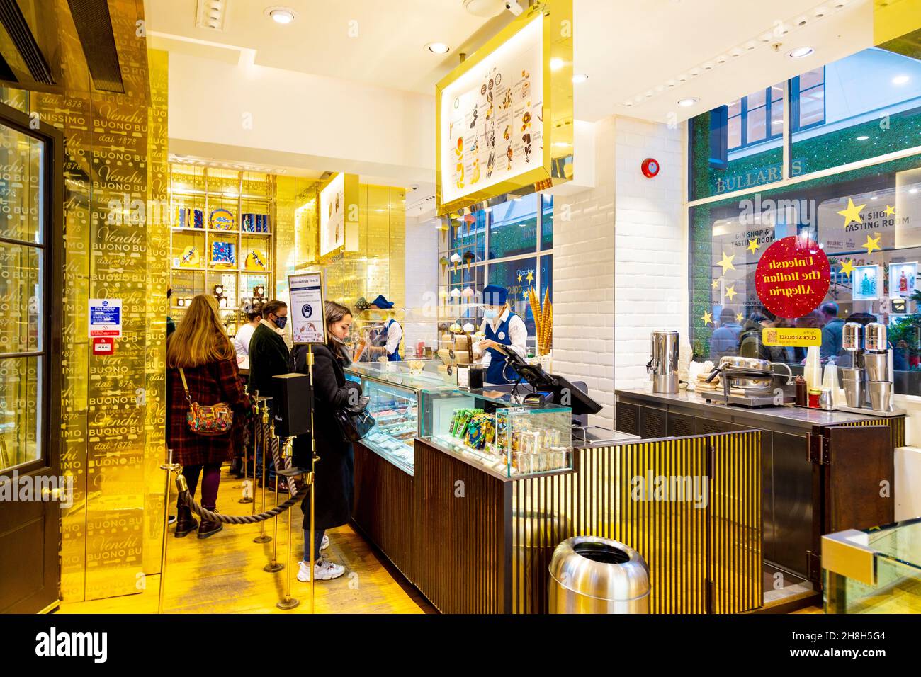 Interior of Venchi chocolate and ice cream shop at Covent Garden Market ...