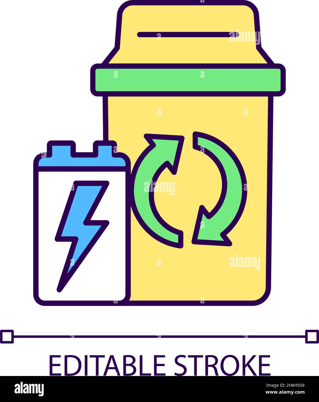 Container for battery disposal RGB color icon Stock Vector Image & Art ...